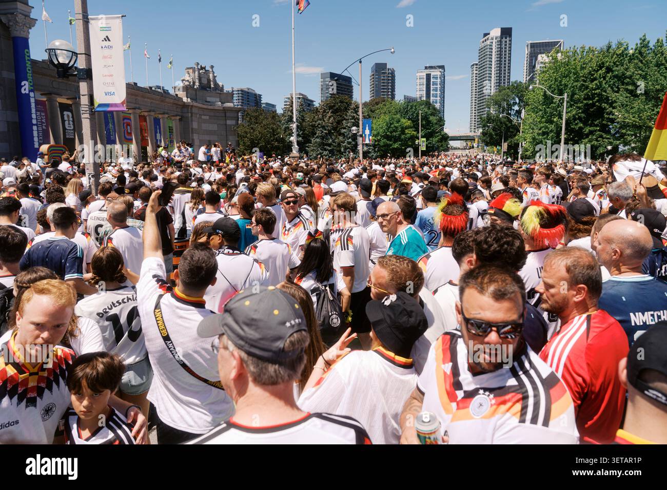Toronto, Canada - June 20, 2026: German soccer fans crowd outside ...