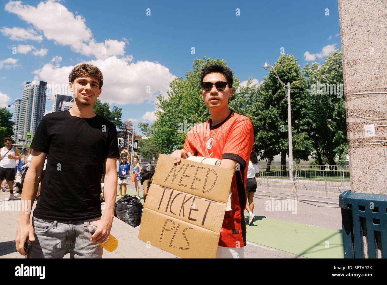 Toronto, Canada - June 20, 2026: German soccer fan holds ticket request ...