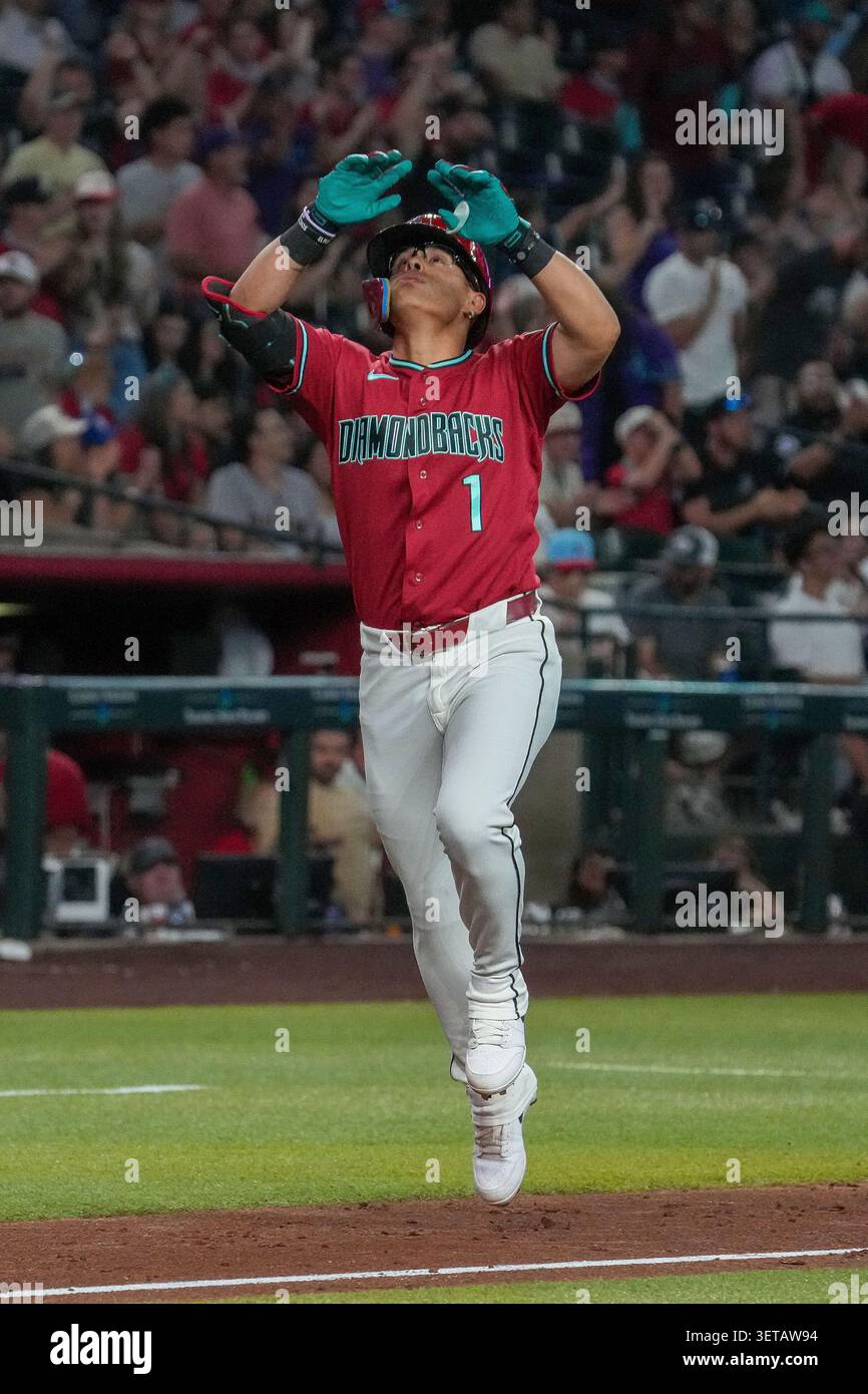Arizona Diamondbacks center fielder Jorge Barrosa (1) during a baseball ...