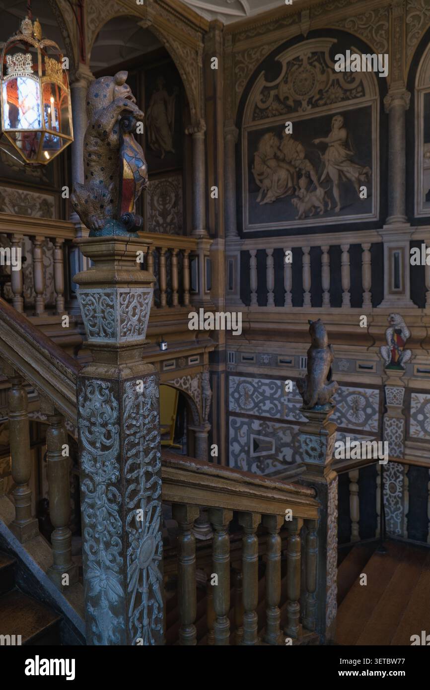 The Great Stair inside Knole House in Sevenoaks, Kent Stock Photo - Alamy