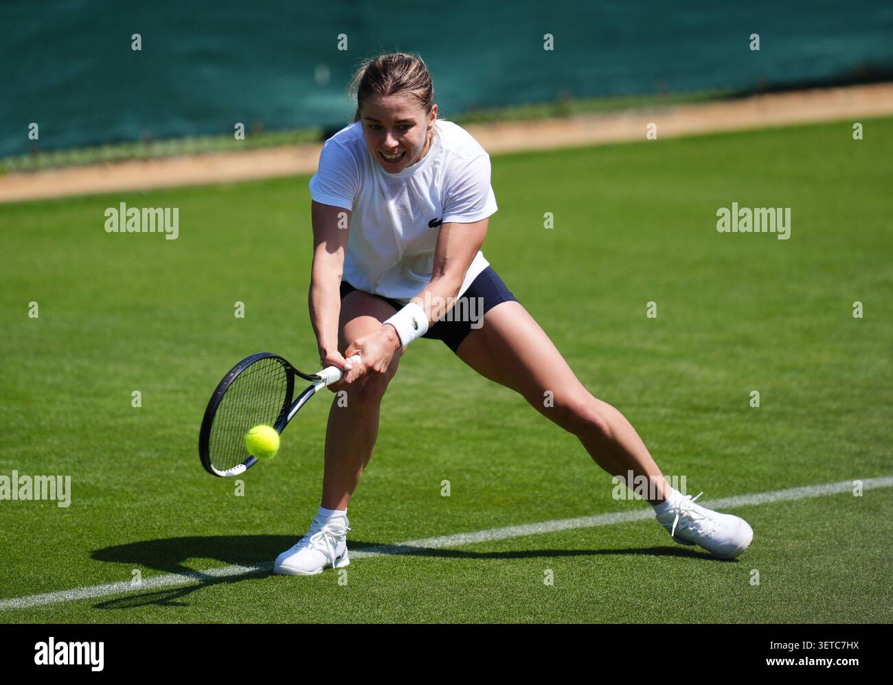 Maja Chwalinska practising ahead of the 2026 Wimbledon Championships at ...