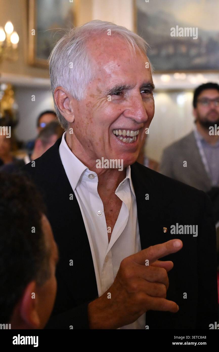 Giovanni Malagò arrives at the FIGC's elective Federal Assembly at the ...