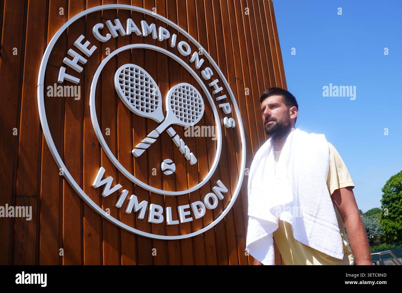 Novak Djokovic leaving the practice courts ahead of the 2026 Wimbledon ...