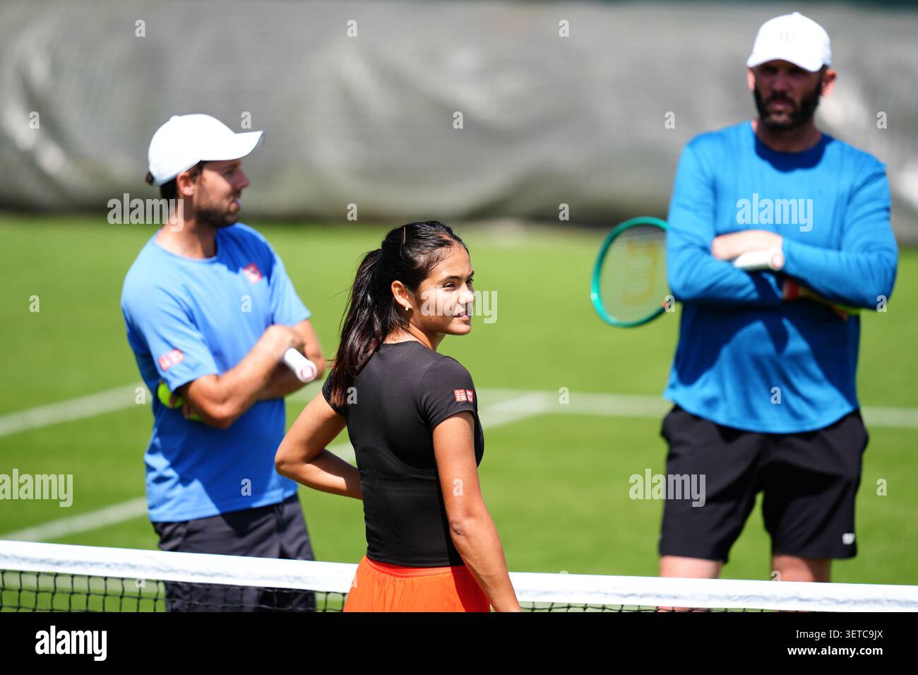 Emma Raducanu with coaches Alexis Canter (left) and Andrew Richardson ...