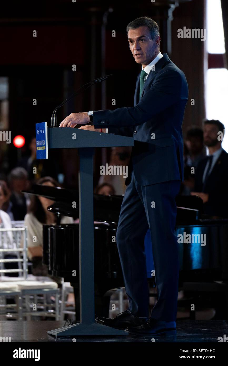 Prime Minister Pedro Sanchez, during the event ‘A Green and Digital ...