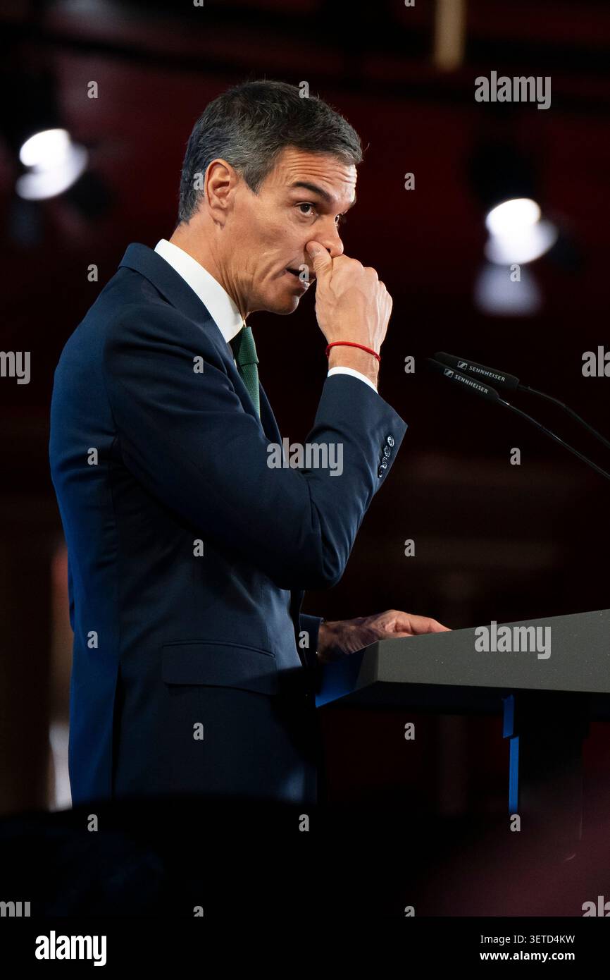 Prime Minister Pedro Sanchez, during the event ‘A Green and Digital ...