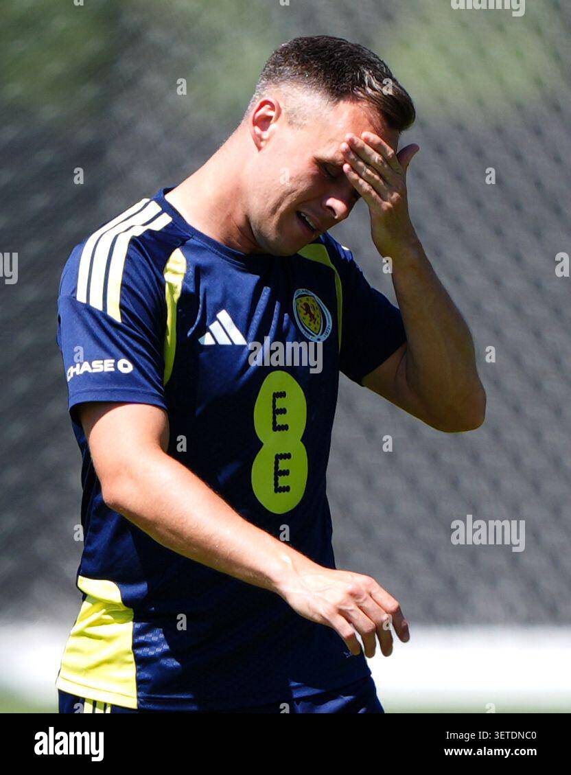 Scotland's Lawrence Shankland during a training session at the Atrium ...