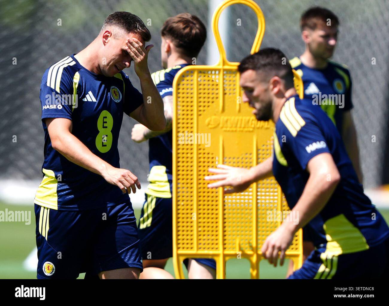 Scotland's Lawrence Shankland during a training session at the Atrium ...
