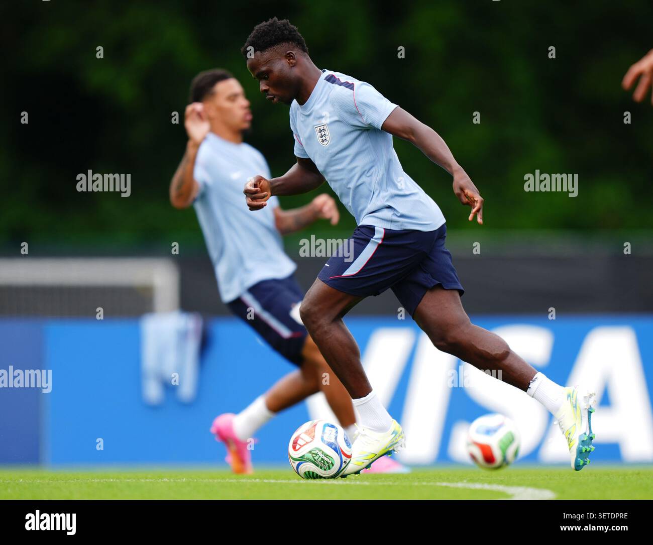 England's Bukayo Saka during a training session at Swope Soccer Village ...