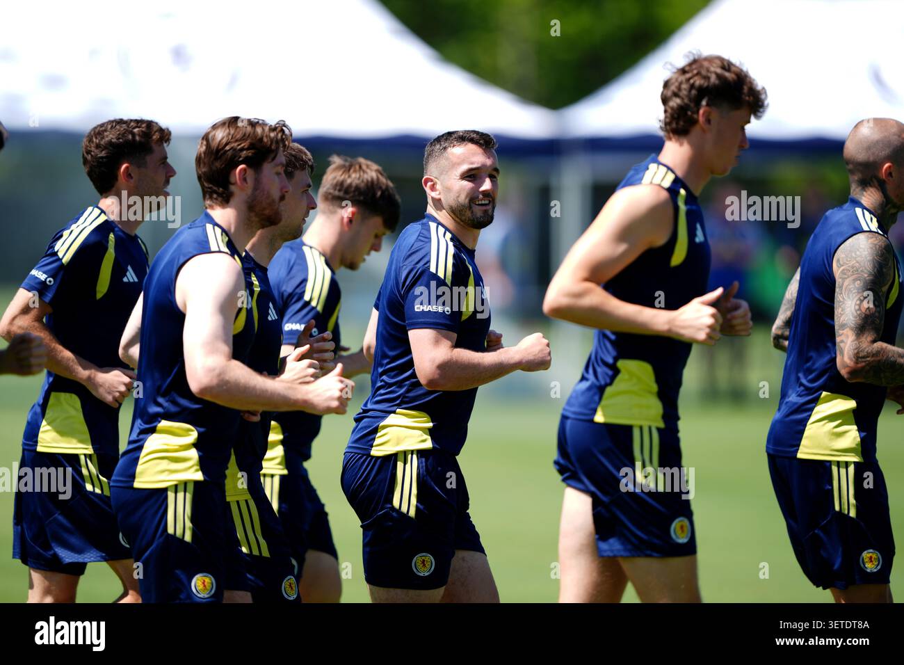 during a training session at the Atrium Health Training Ground in ...