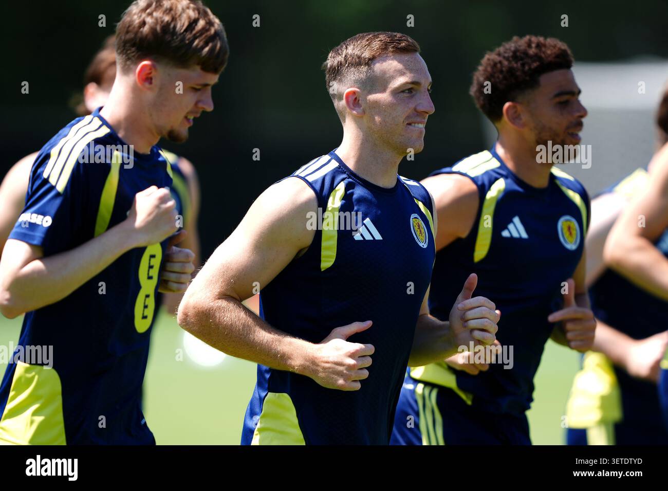 Scotland's Lewis Ferguson (centre) during a training session at the ...