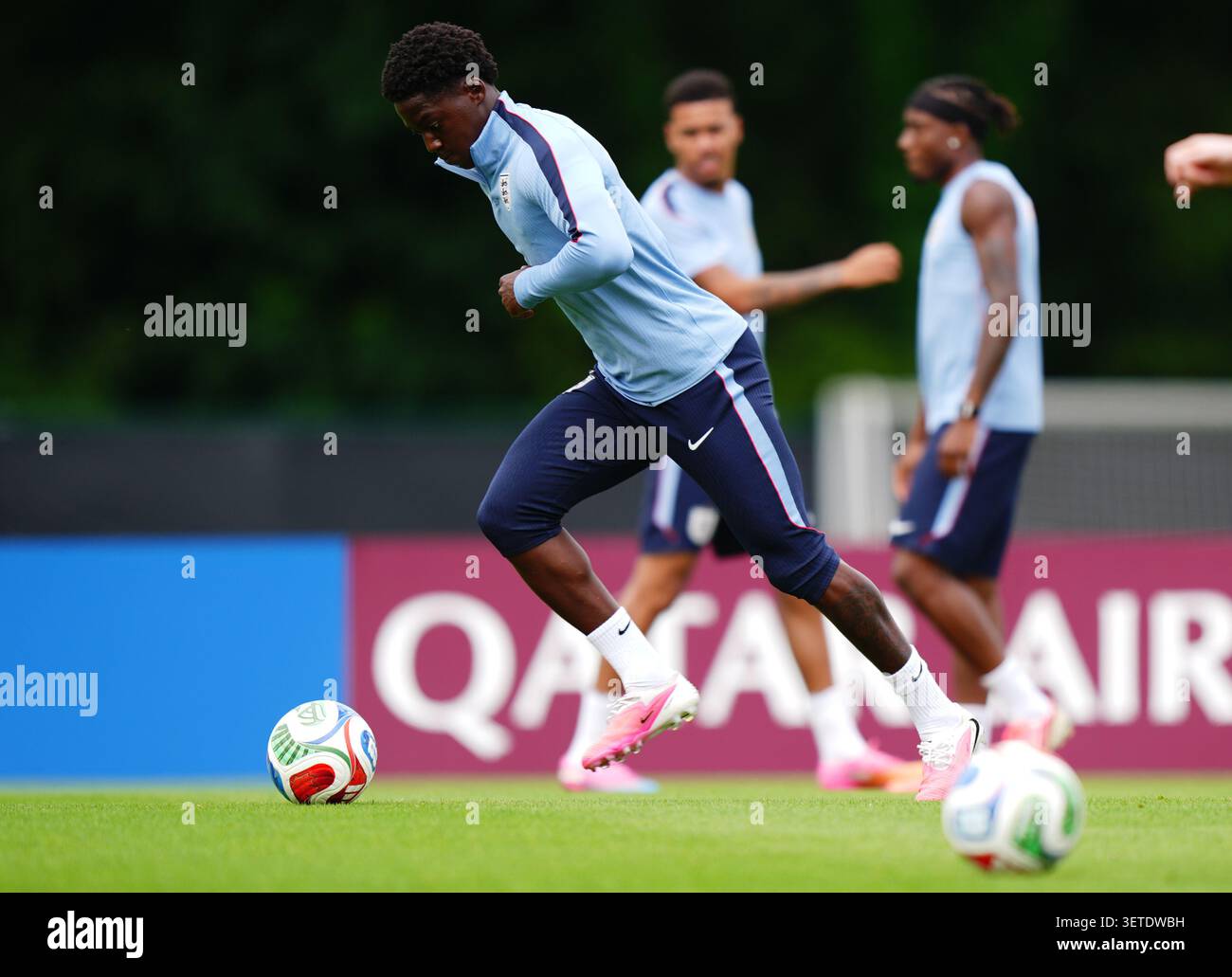 England's Kobbie Mainoo during a training session at Swope Soccer ...