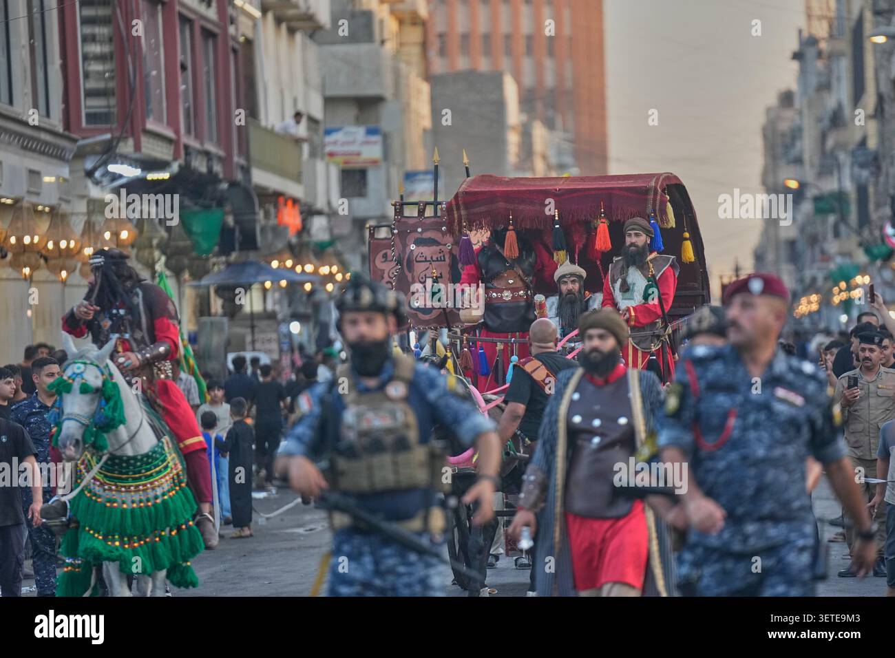 Iraqi Shiite wear traditional clothes to perform the epic of Imam ...