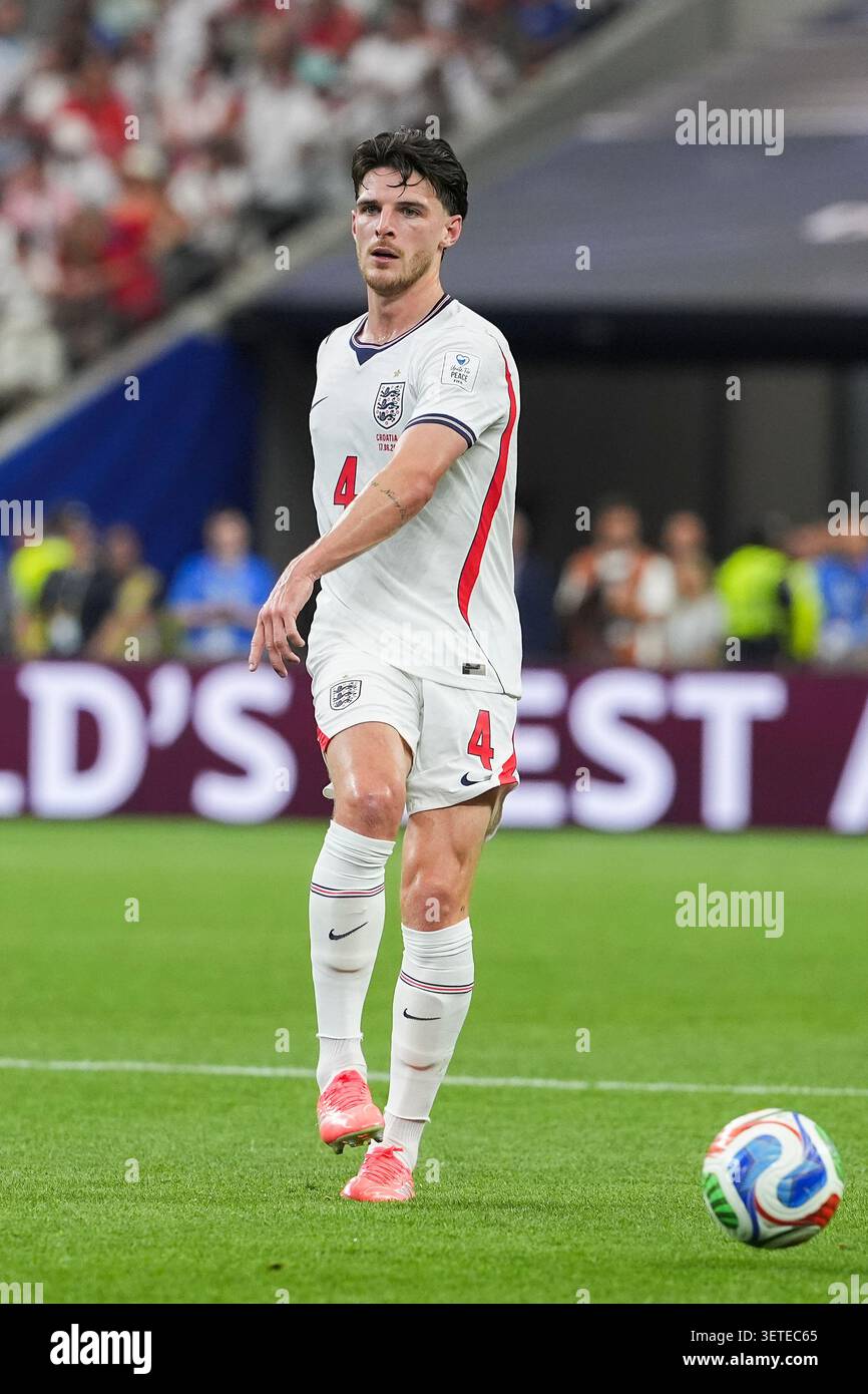 England midfielder Declan Rice (4) during the England v Croatia FIFA ...
