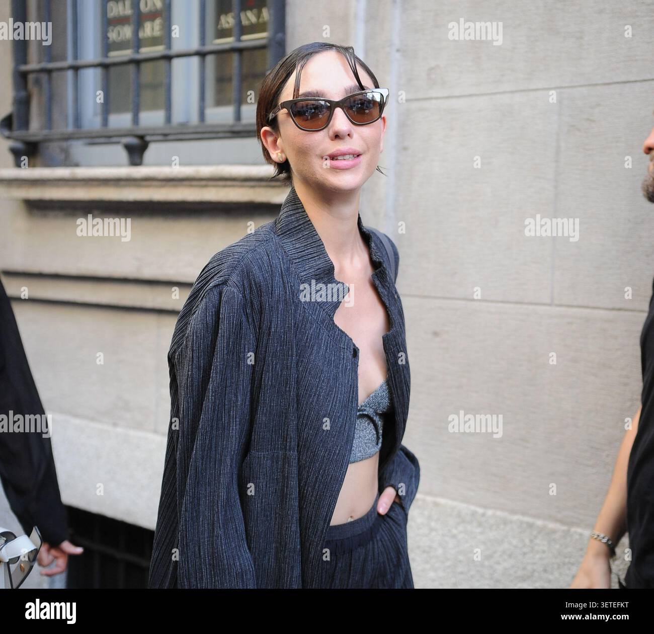 IPA85945528 - MILAN—MATILDA DE ANGELIS ARRIVES AT THE ARMANI FASHION ...