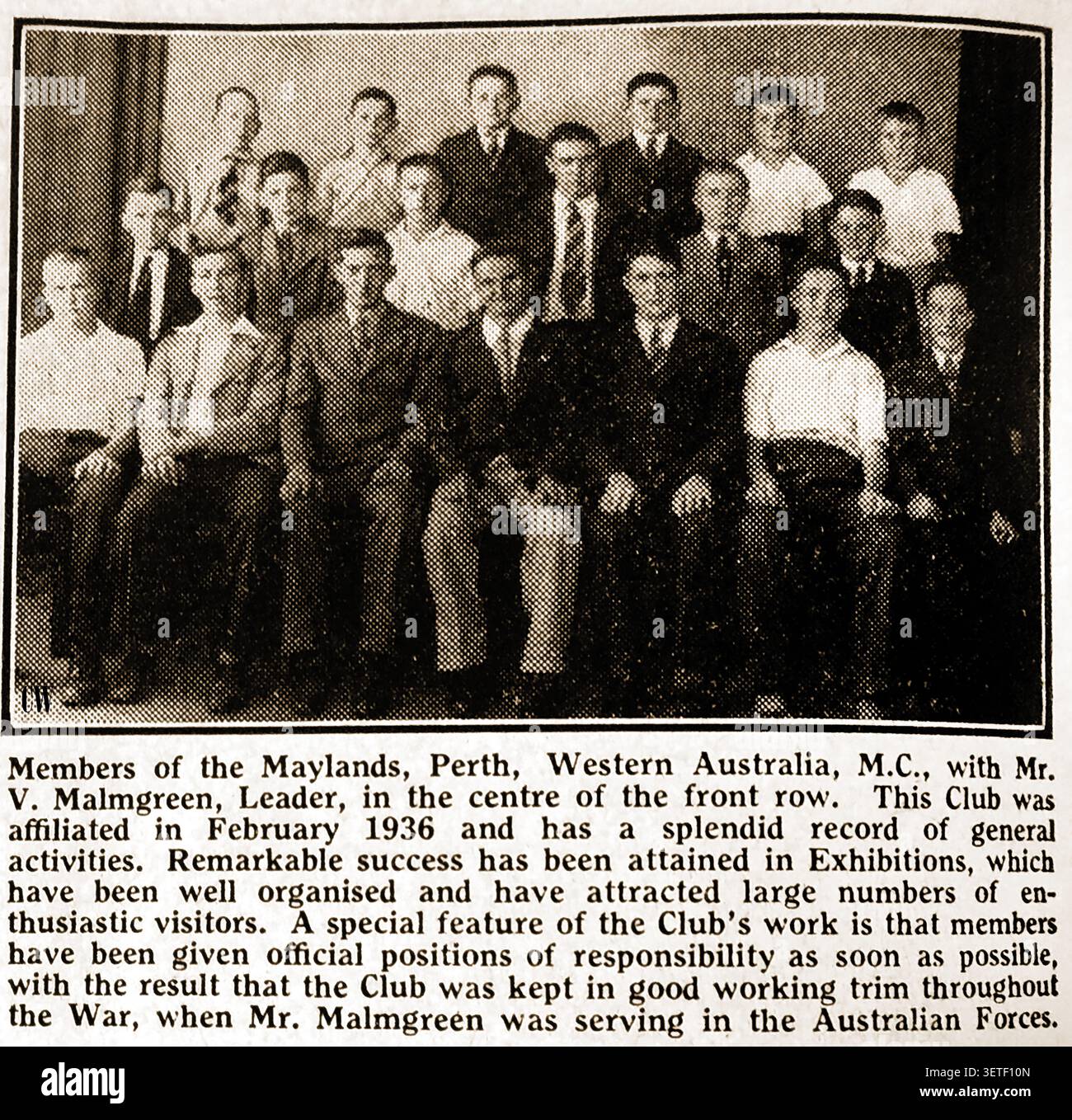 A 1946 press image of members of the Marylands, Perth, Western ...