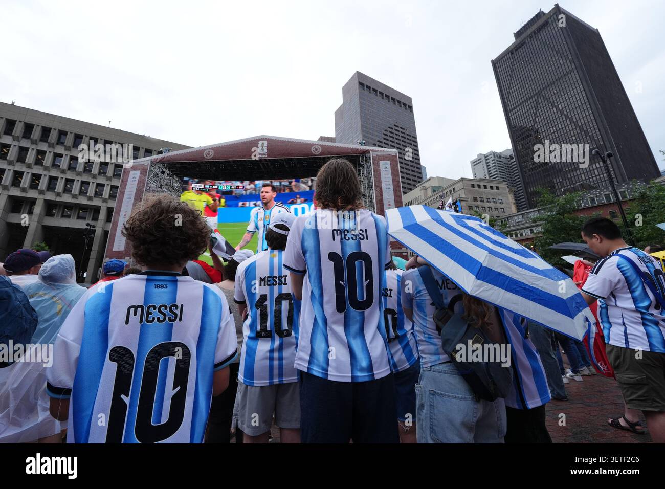 Argentina fans in Boston watch Lionel Messi during a screening of the ...