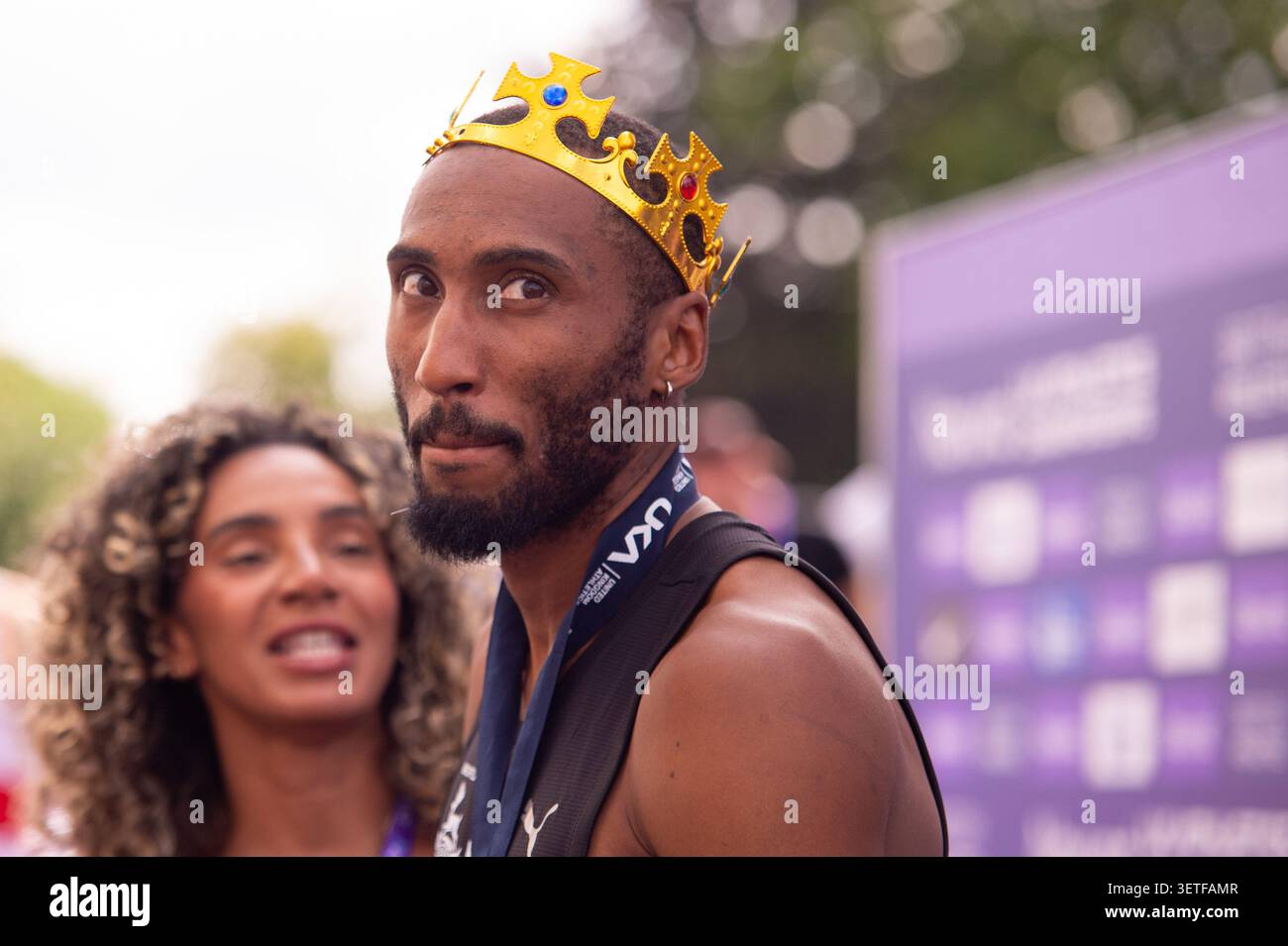 Headshot of Mens 400m winner Matthew Hudson Smith at the UK Athletics ...