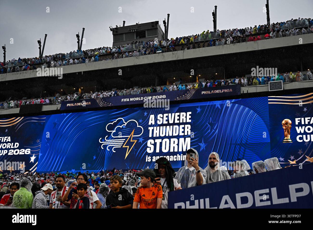 Illustration General View of storm warning during the FIFA World Cup ...