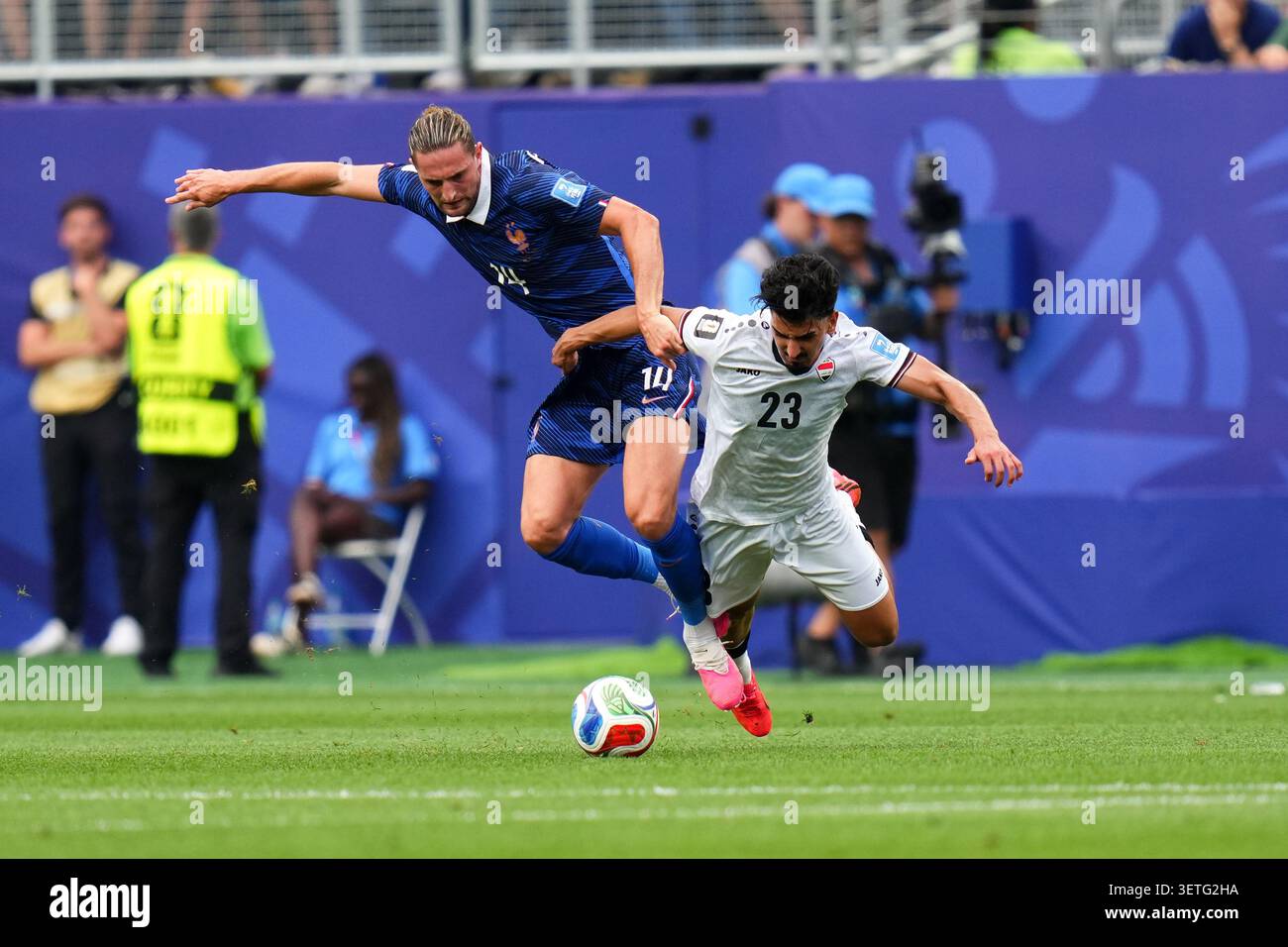 June 22, 2026: Iraq Defender Merchas Doski (23) and France Midfielder ...