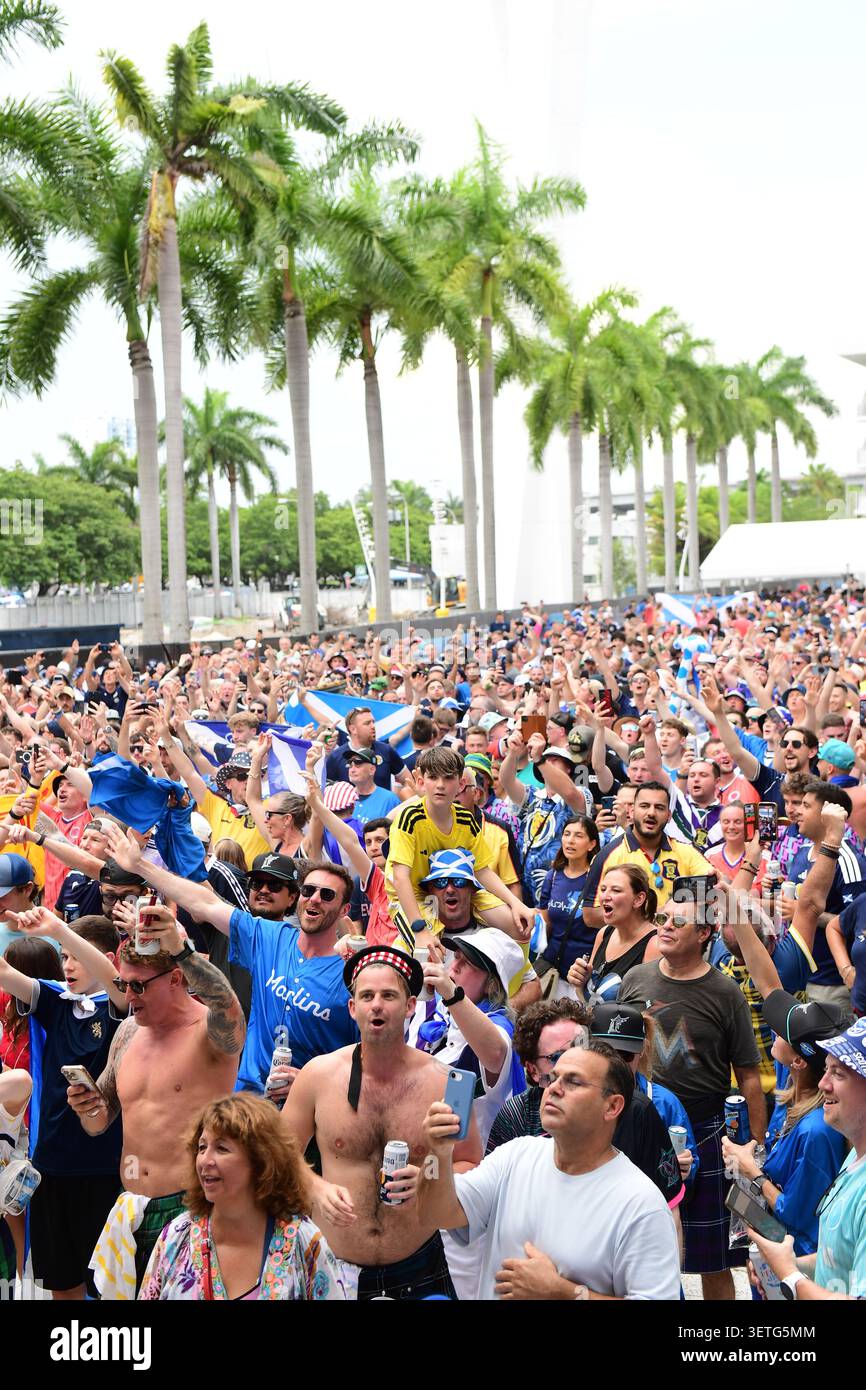 Scotland's fans take over Miami ahead of their march to loanDepot Park ...