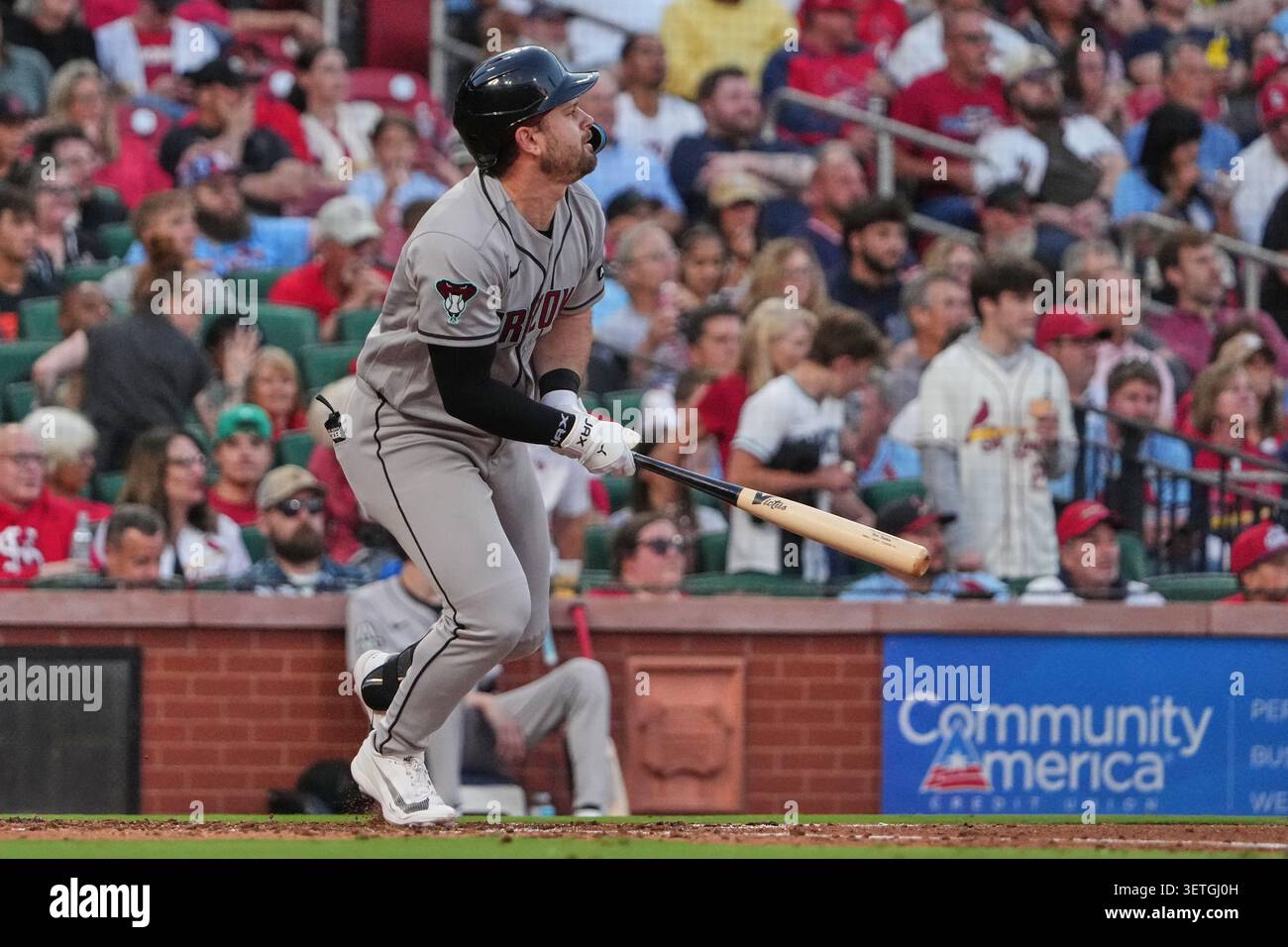 Arizona Diamondbacks' Tim Tawa watches his double during the fifth ...