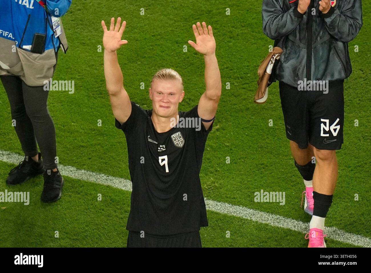 Norway s Erling Haaland 9 Celebrates At The End Of The World Cup Norway s Erling Haaland 9 Celebrates At The End Of The World Cup