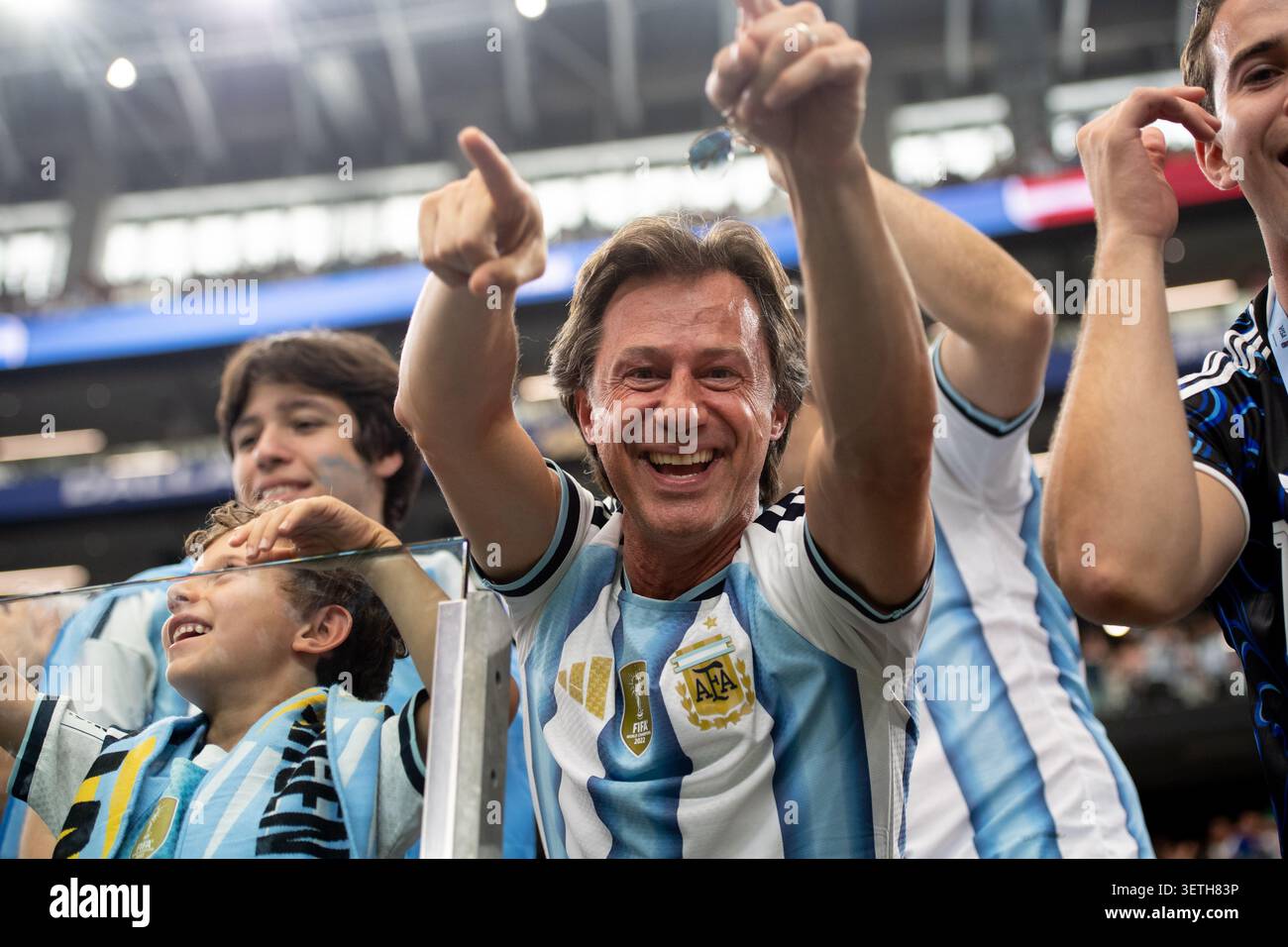 Argentine fans celebrate Argentina's victory over Austria in Group J of ...