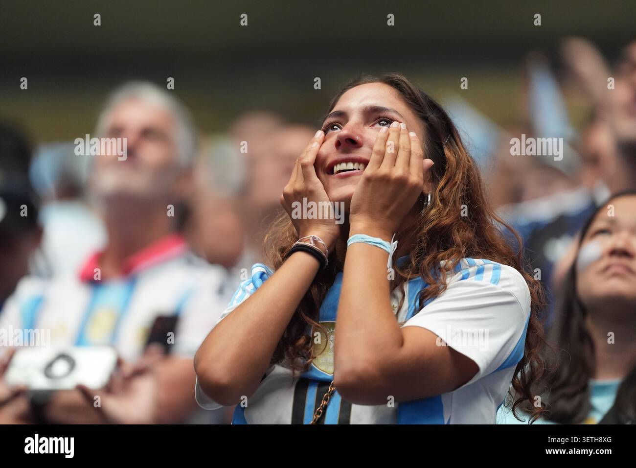 Argentine fans celebrate Argentina's victory over Austria in Group J of ...