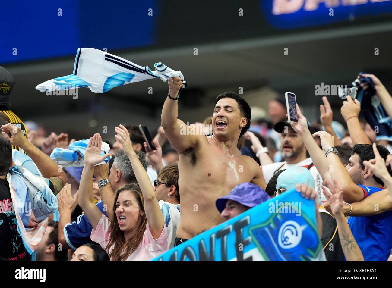 Argentine fans celebrate Argentina's victory over Austria in Group J of ...