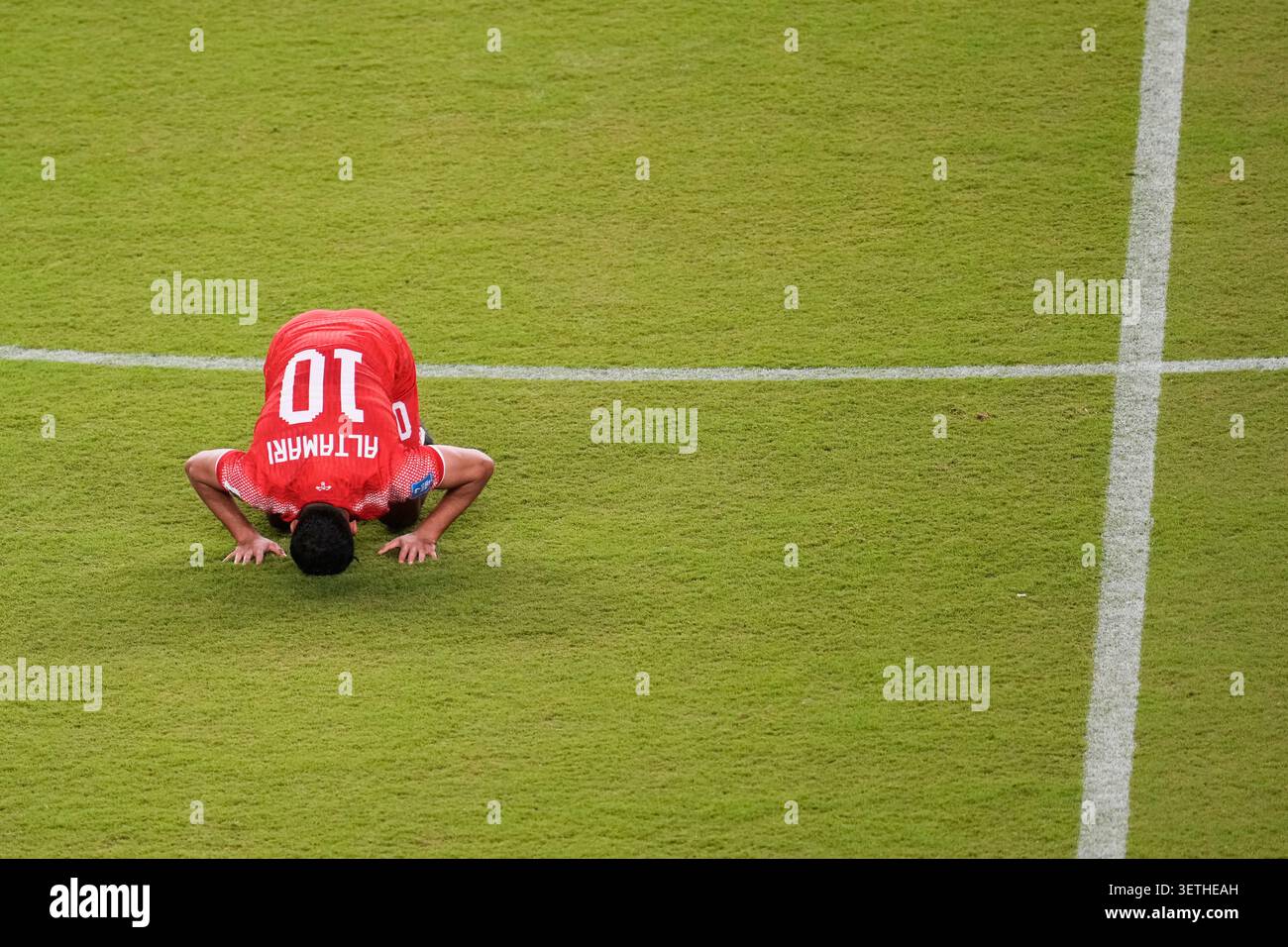 Jordan's Mousa Altamari reacts at the end of the first half of the ...
