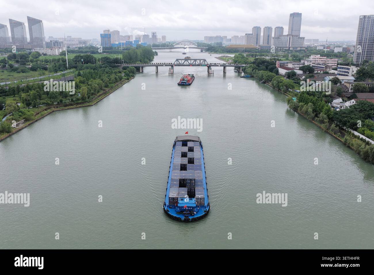 Ships carrying containers, coal, building materials and other goods ...