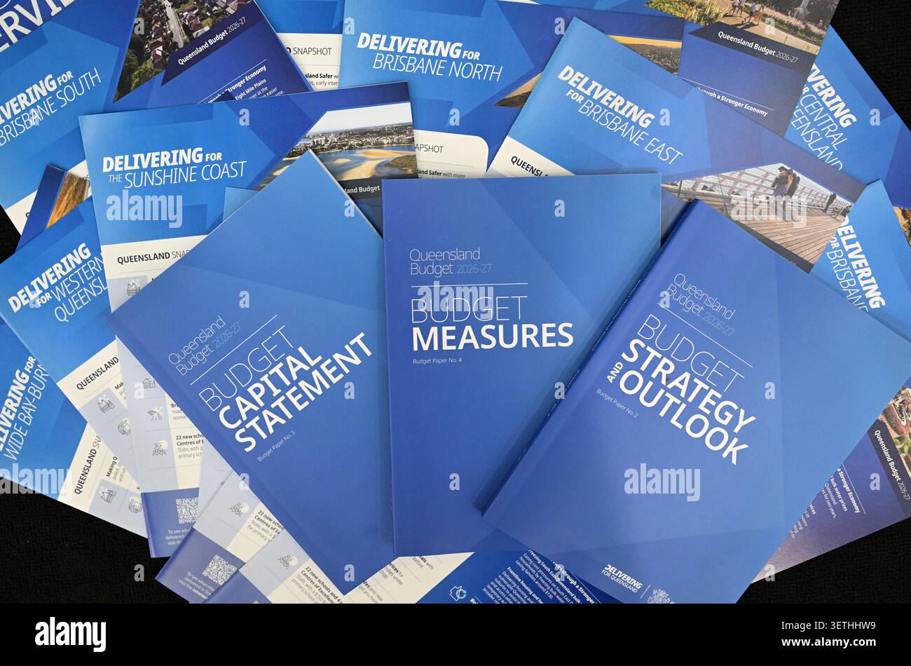 The Budget papers are seen before the handing down of the 2025-26 ...