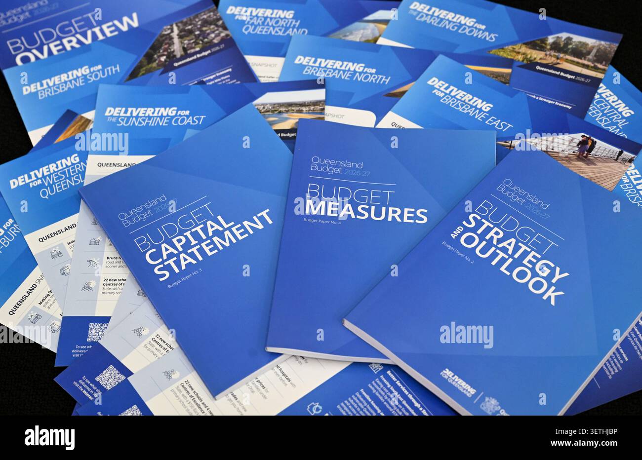 The Budget papers are seen before the handing down of the 2025-26 ...