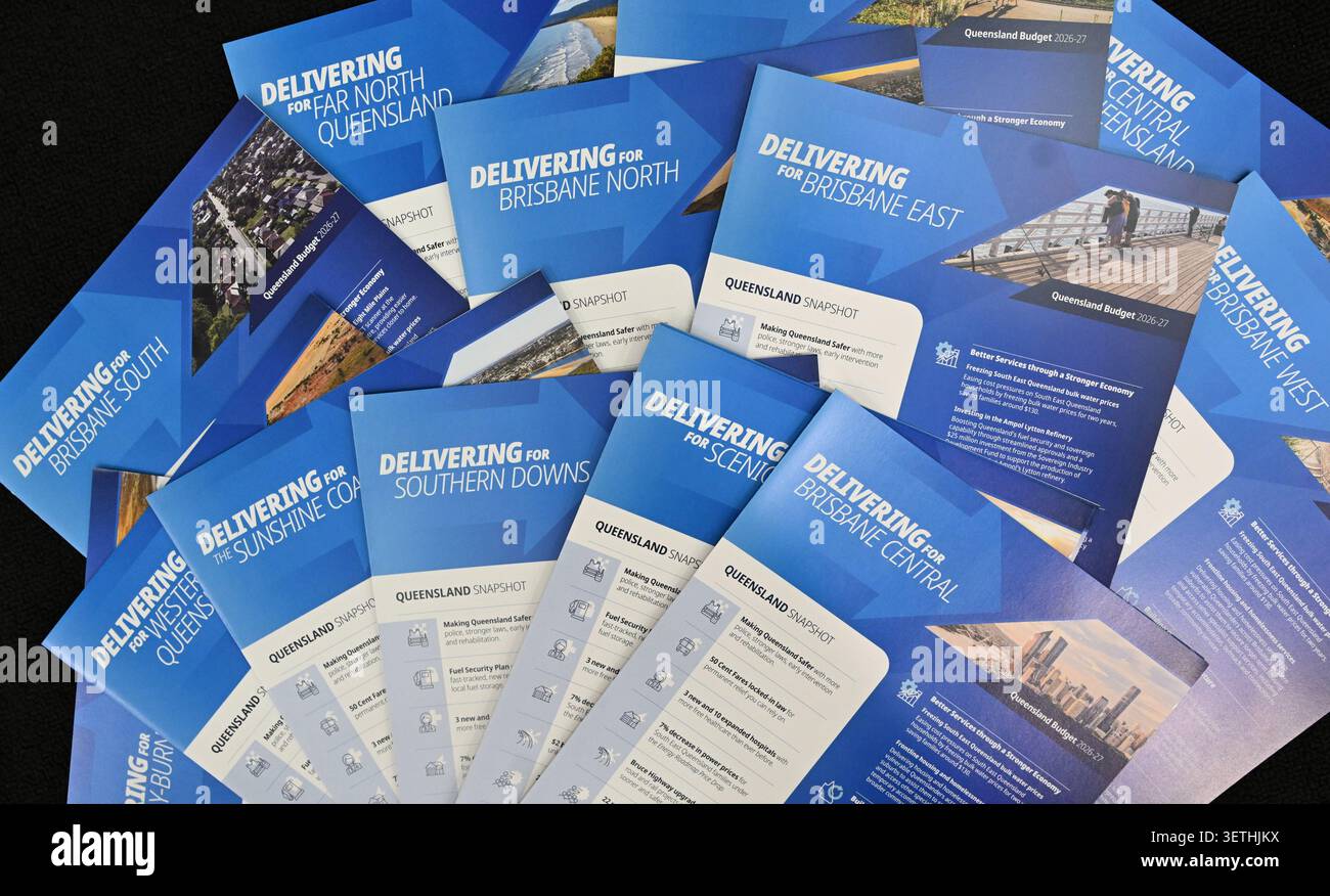 The Budget papers are seen before the handing down of the 2025-26 ...