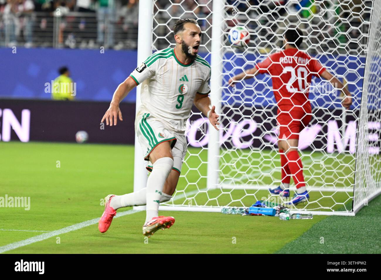Algeria's Amine Gouiri celebrates after scoring his side's second goal ...