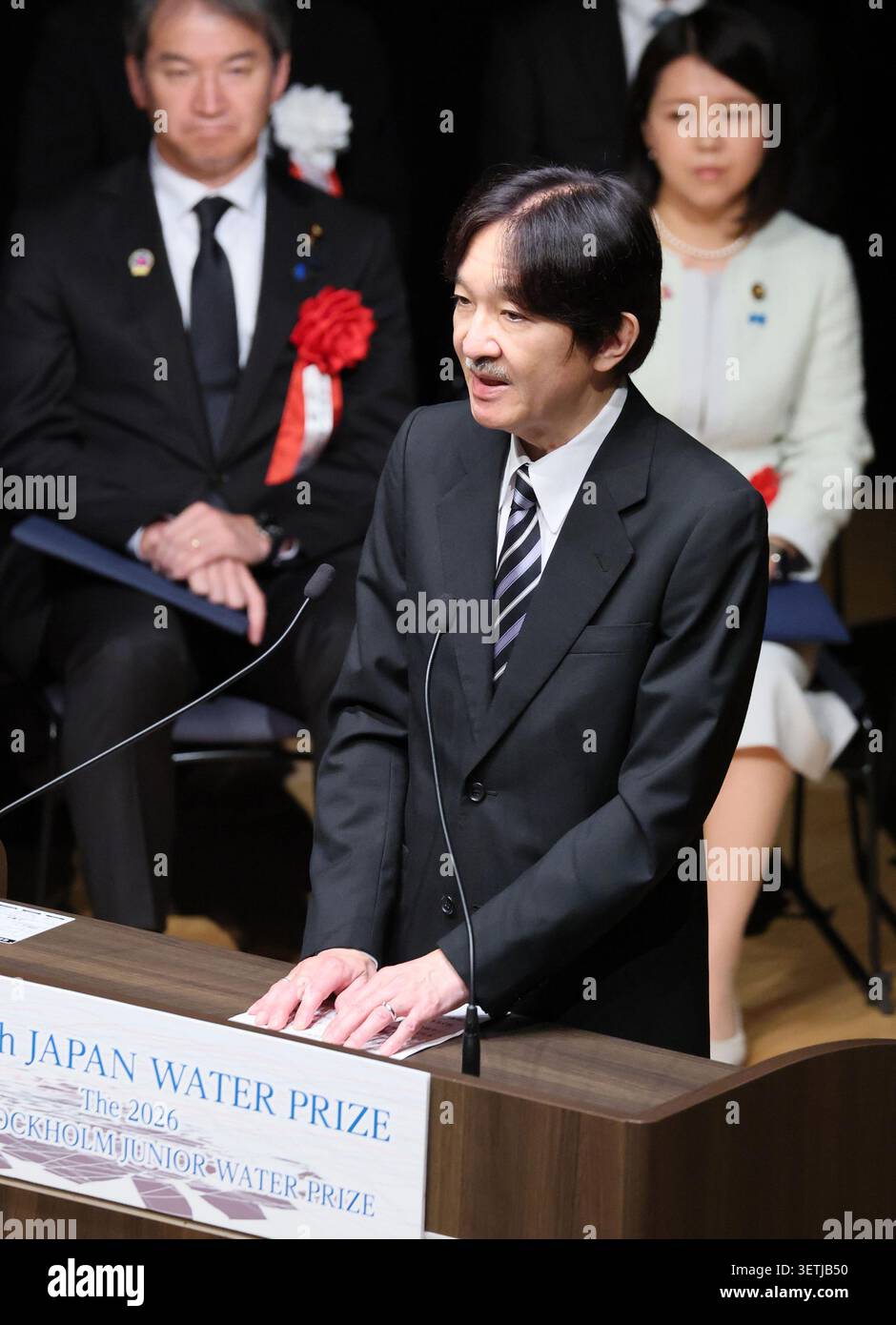 Japanese Crown Prince Akishino attends the Japan Water Prize award's ...