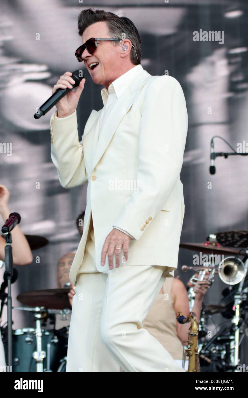 Rick Astley performs at the Isle of Wight Festival 2026 - Seaclose Park ...