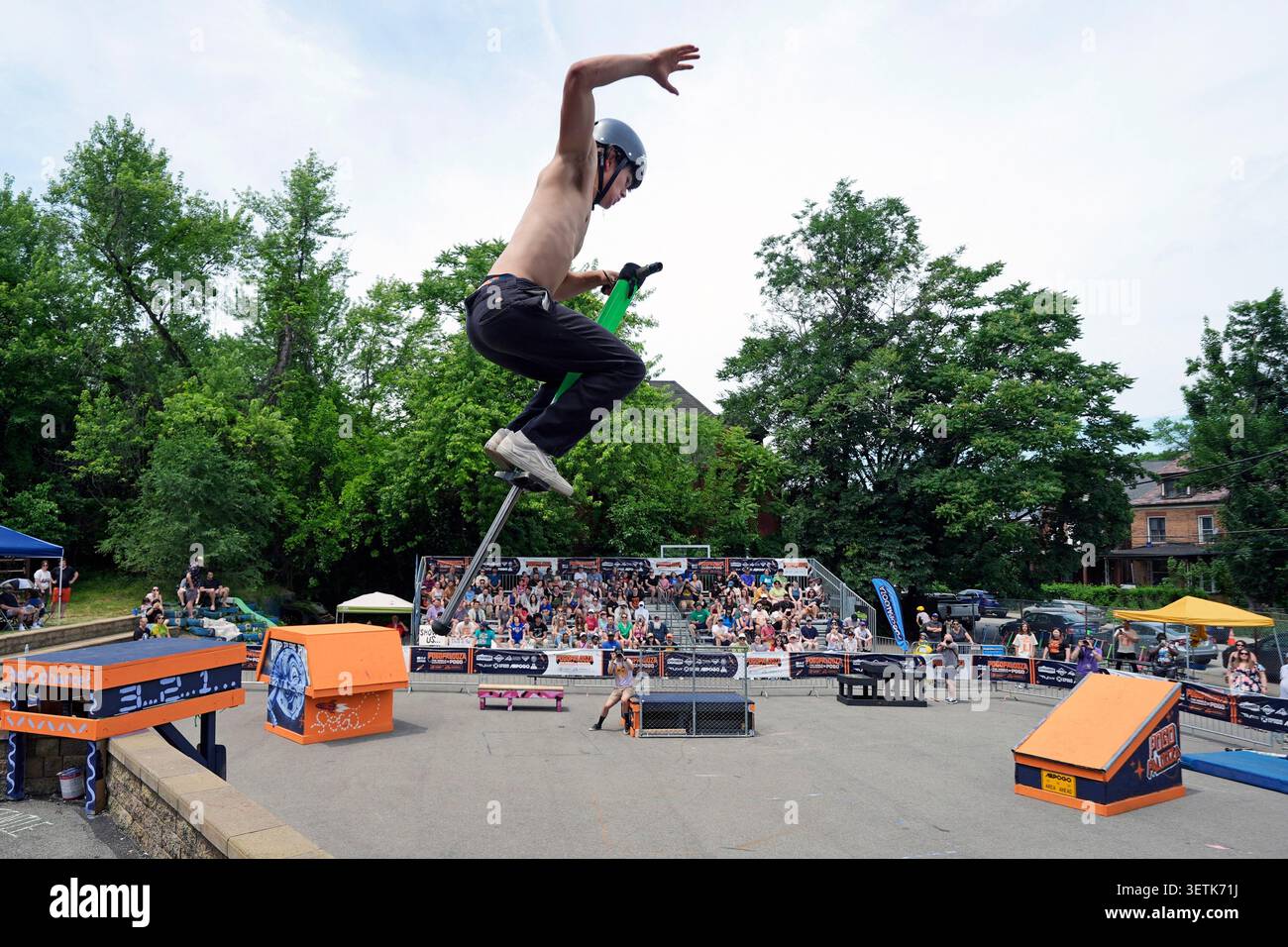 Extreme pogo athlete Connor Poe, 18, participates in the Big Air ...