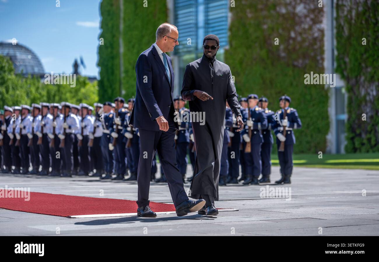 23 June 2026, Berlin: Chancellor Friedrich Merz (left, CDU) welcomes ...