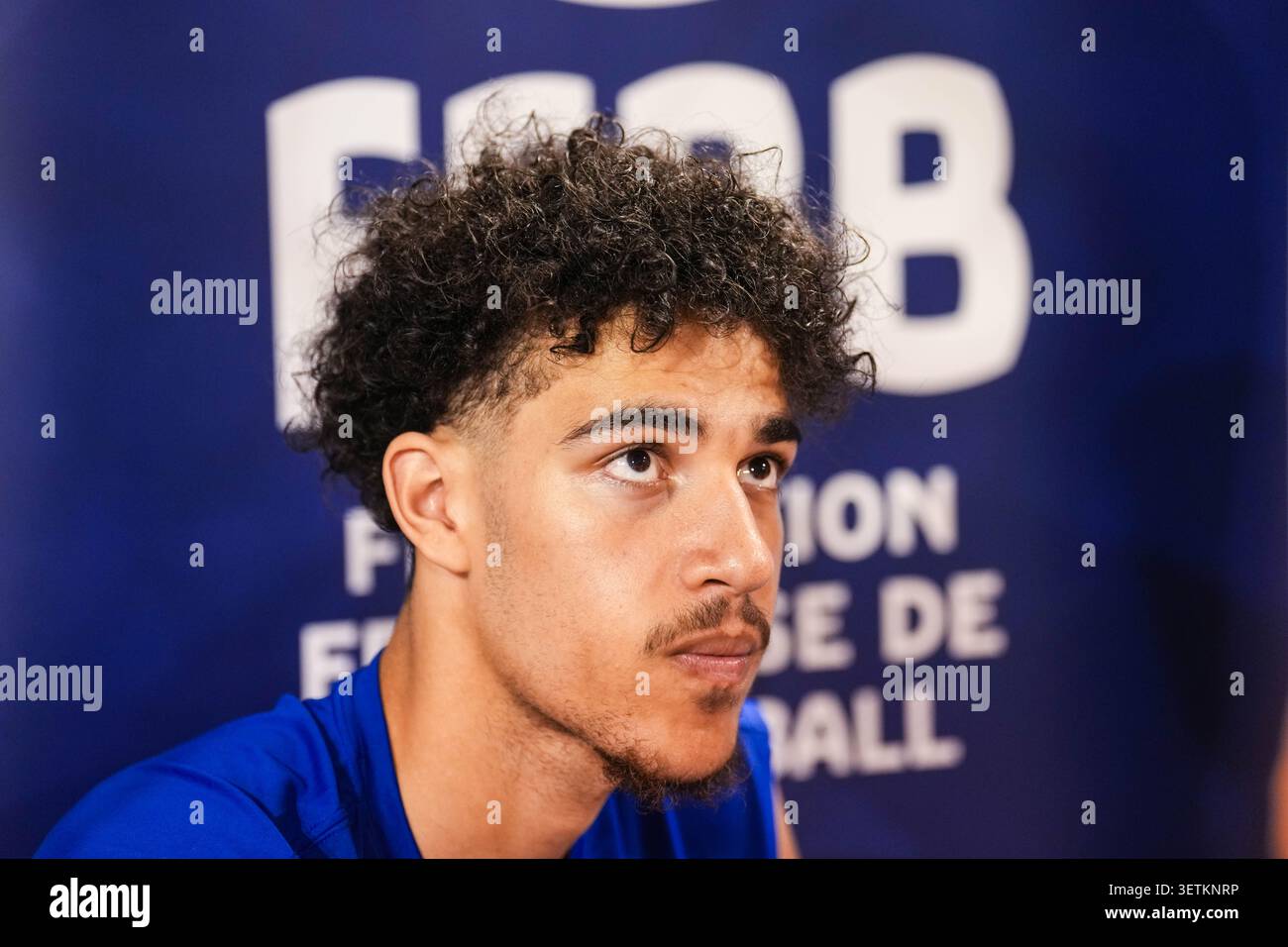 Nathan SOLIMAN of France U17 during the press conference at INSEP on ...