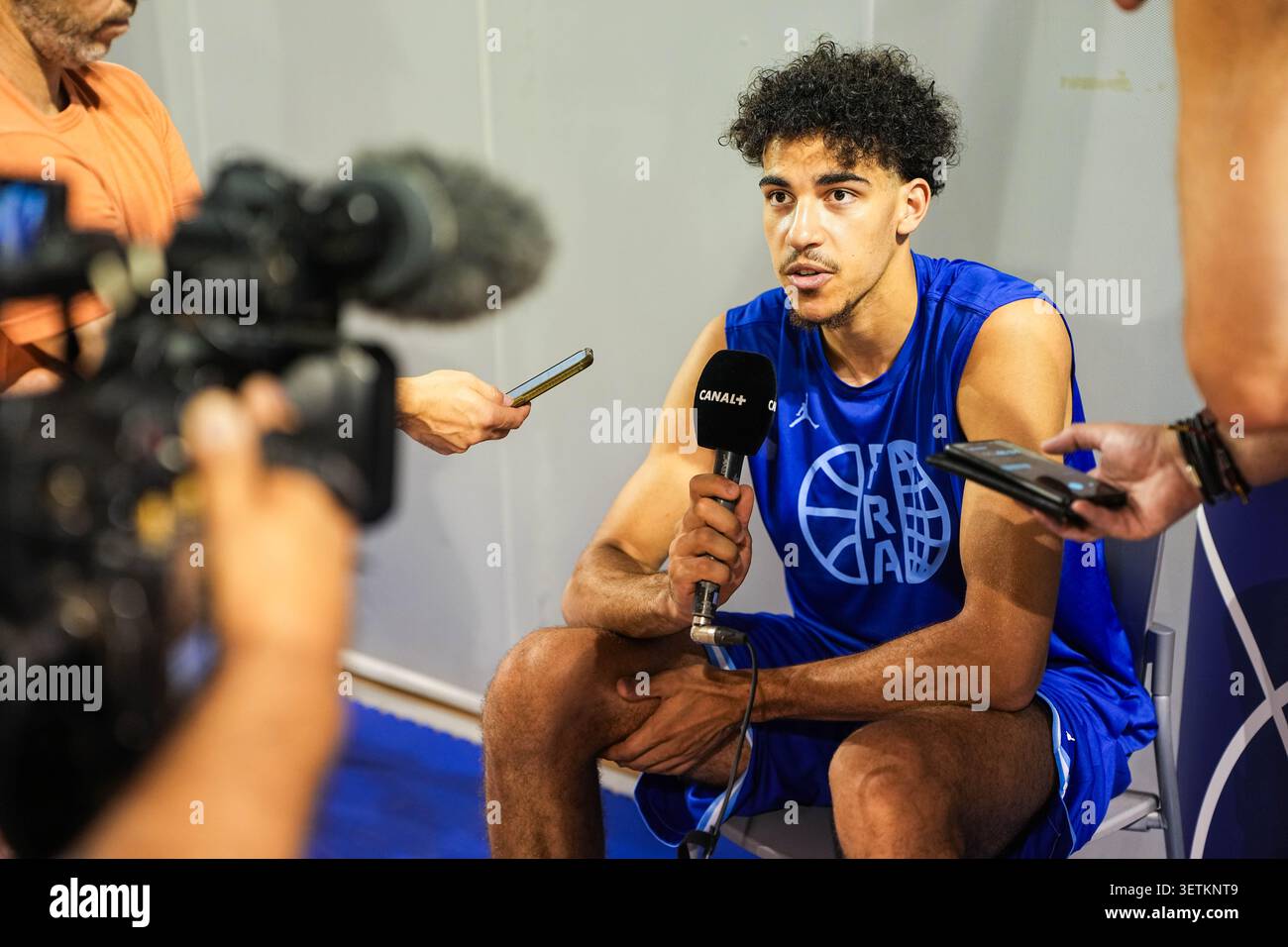 Nathan SOLIMAN of France U17 during the press conference at INSEP on ...
