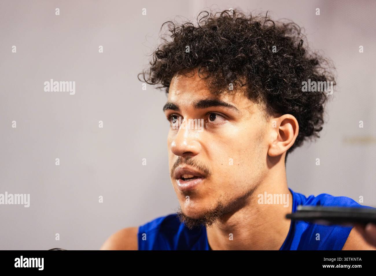 Nathan SOLIMAN of France U17 during the press conference at INSEP on ...