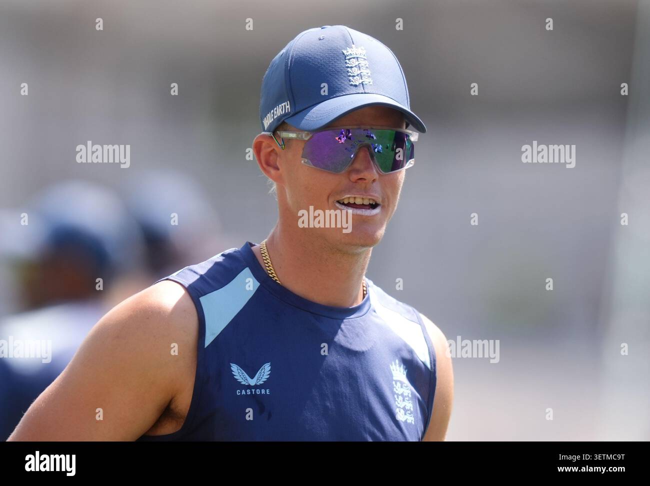 England's Jacob Bethell during a nets session at Trent Bridge ...