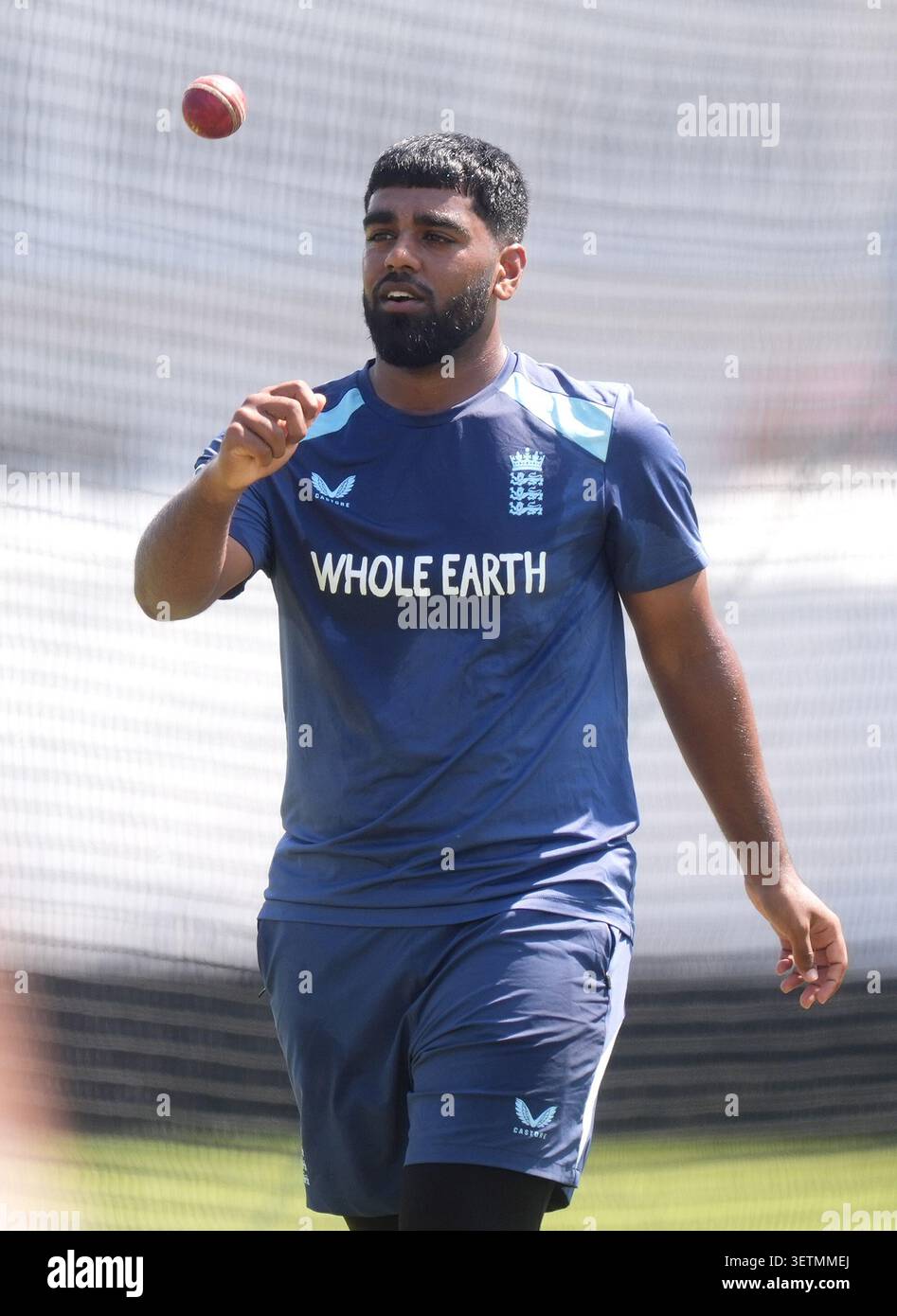 England's Rehan Ahmed during a nets session at Trent Bridge, Nottingham ...