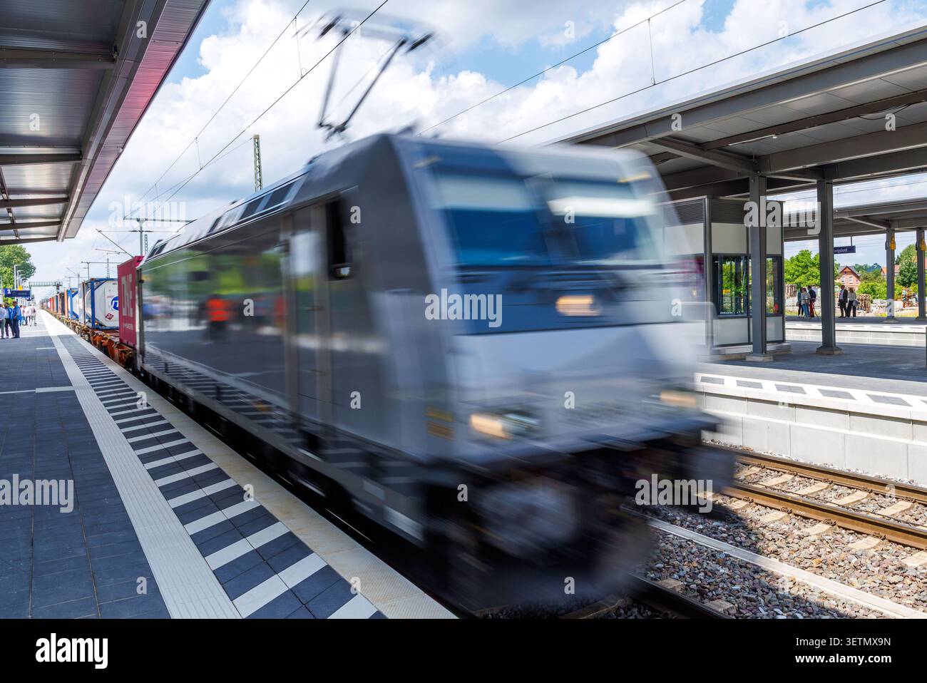 18 June 2026, Mecklenburg-Western Pomerania, Ludwigslust: A freight ...