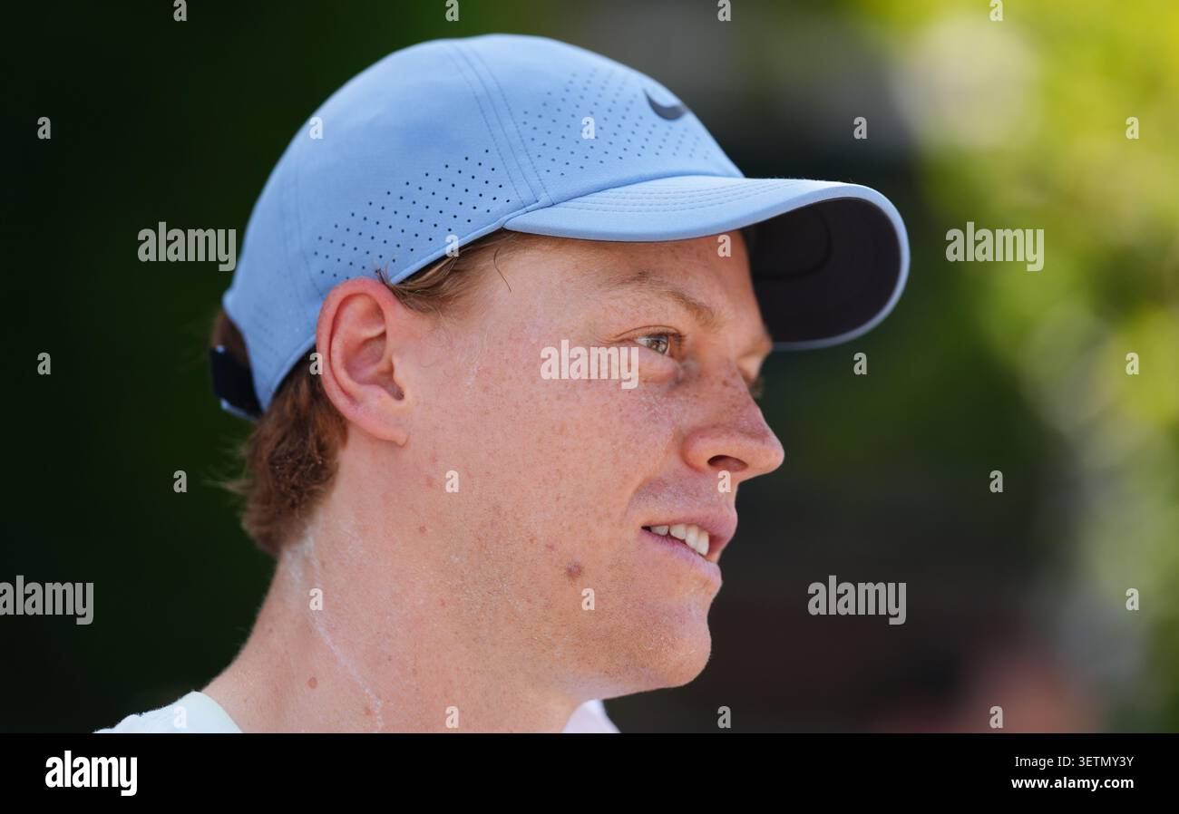 during a practice session ahead of the 2026 Wimbledon Championships at ...