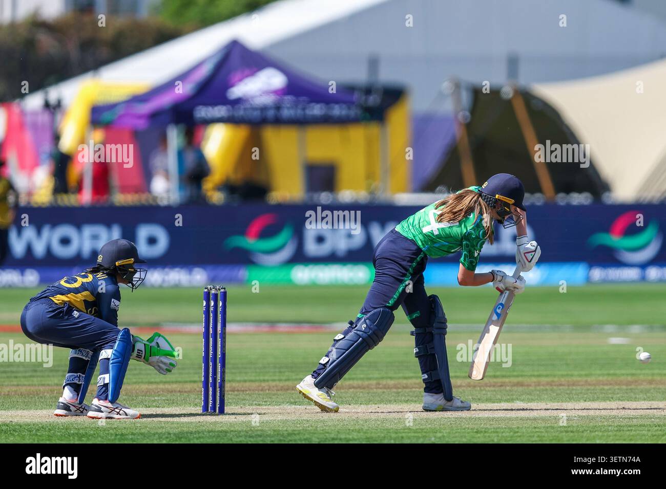 24, Alice Tector of Ireland plays a defensive shot during the ICC Women ...