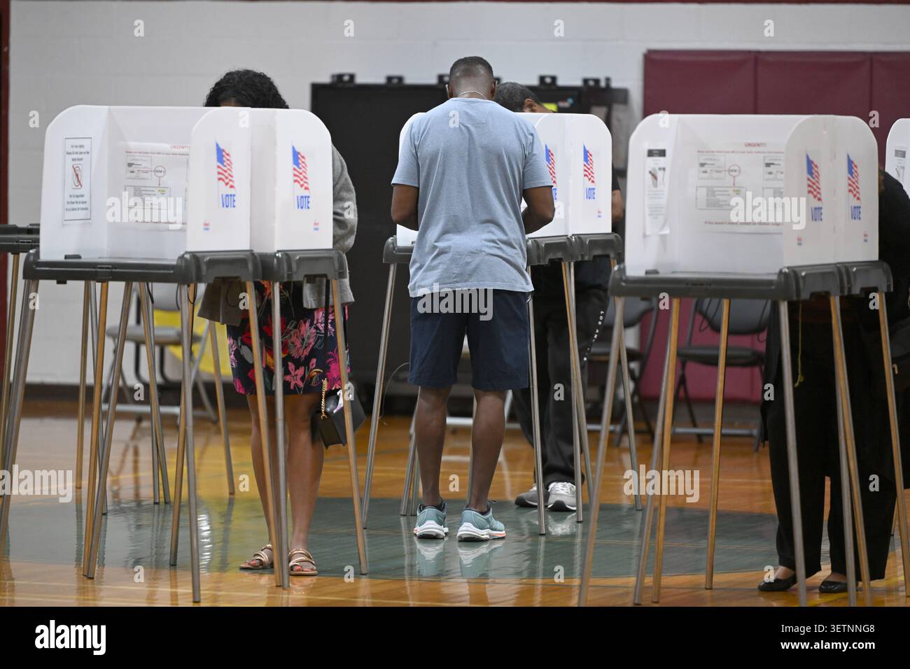 People cast their votes at the Upper Marlboro Community Center Tuesday ...