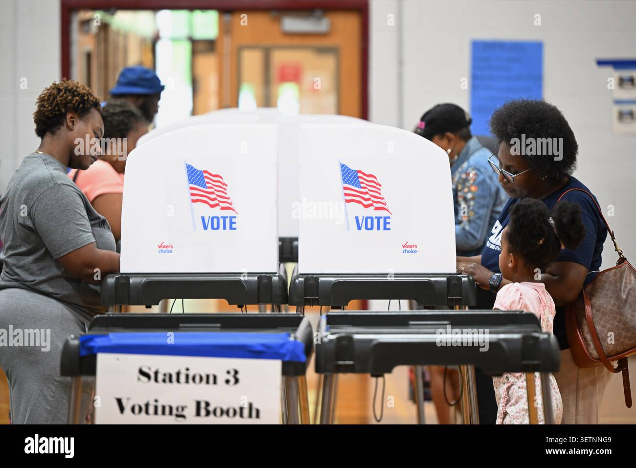 People cast their votes at the Upper Marlboro Community Center Tuesday ...